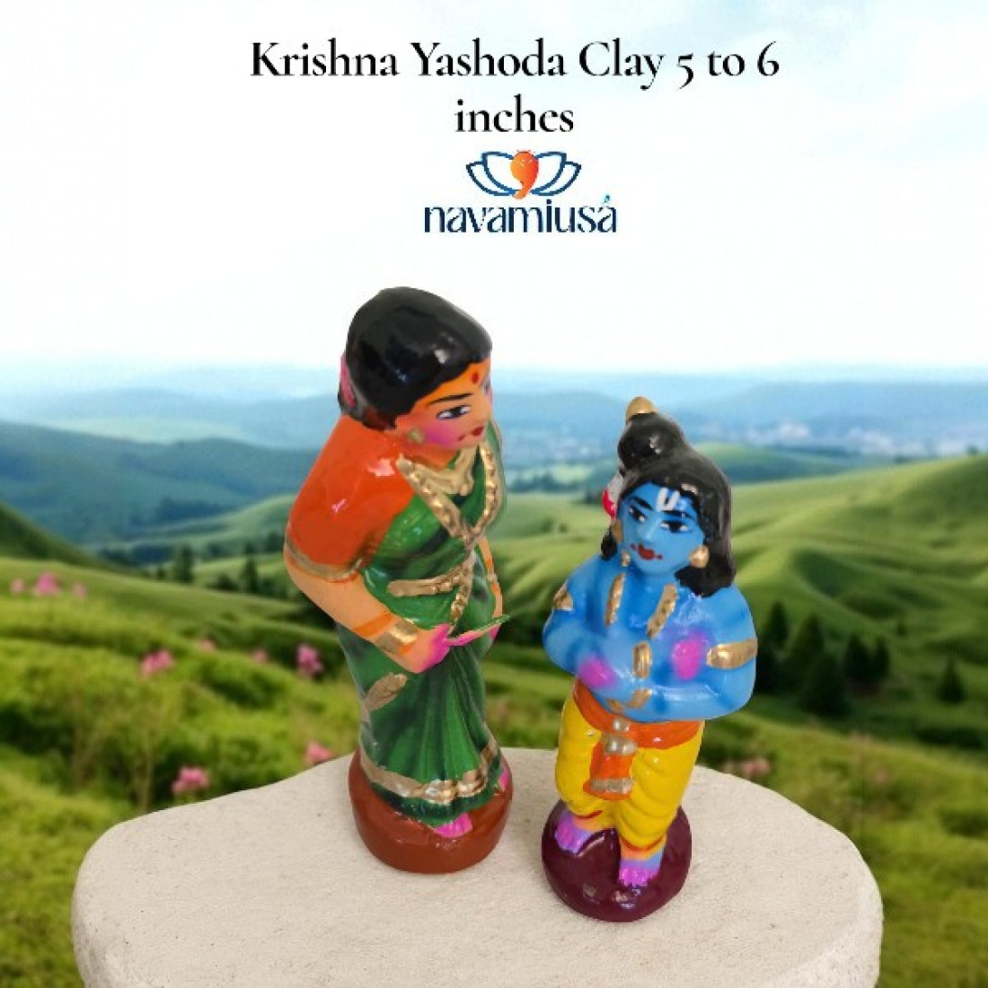 Krishna Yashoda – Clay Golu Set (5 to 6 inches)